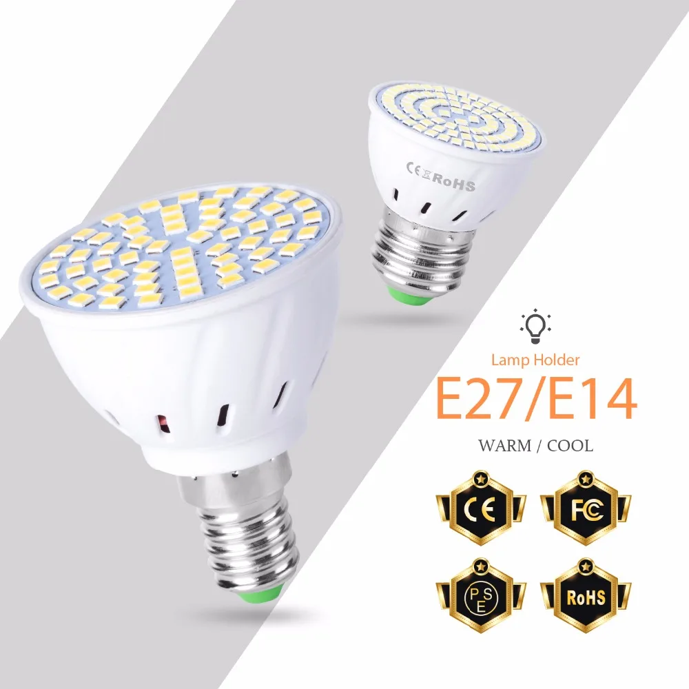 Bombilla LED GU10, foco E27, 220V, lámpara de maíz, E14, SMD 2835, 48, 60, 80Led, GU5.3, foco ...