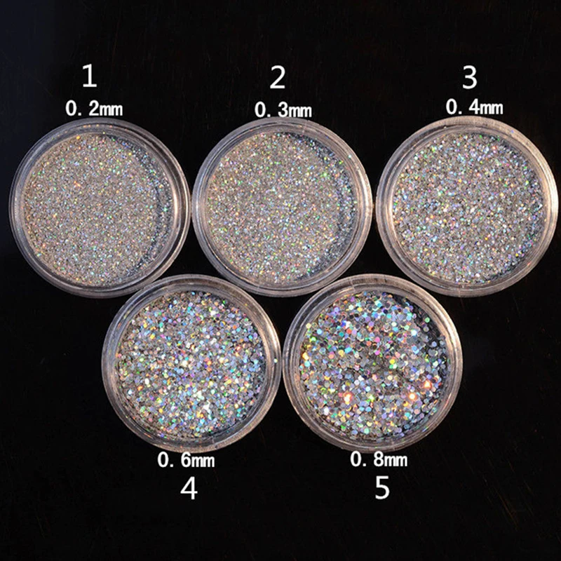 0 2 0 8mm Holo Nail Glitter Mermaid Powder Flakes Shiny Sequin Nail Art