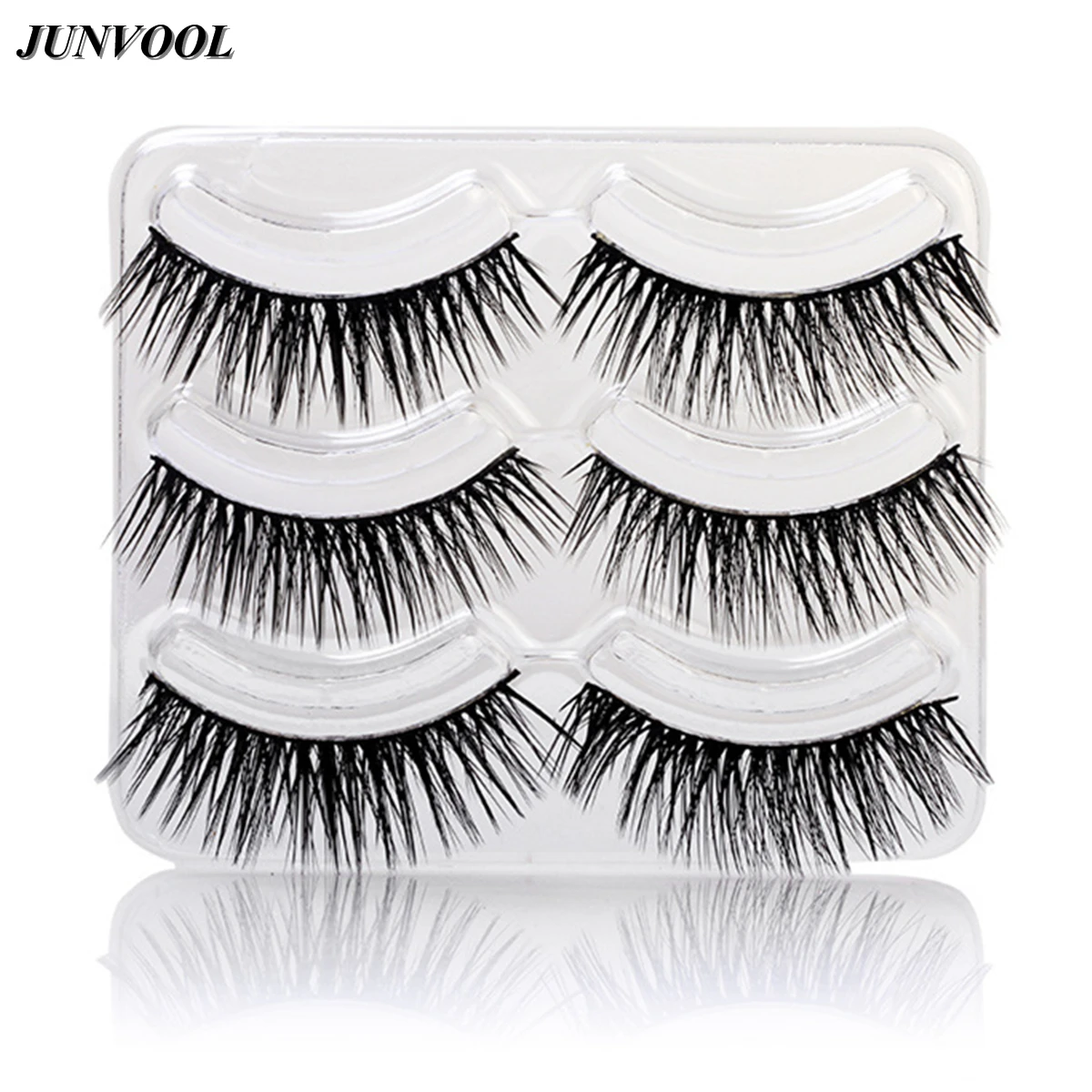 Natural Beauty Eyelash Handmade 15 Pairs Black False Eyelashes Makeup ...