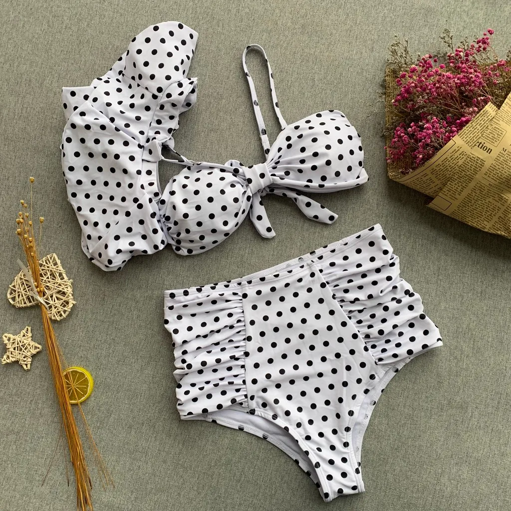 Sexy swimsuit girls Bikini 2019 Set Padded Swimwear Female Dot Fold ...