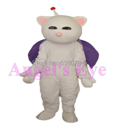 Alien Angel Cat Mascot Costume White Extraterrestrial Cat Kitten With ...