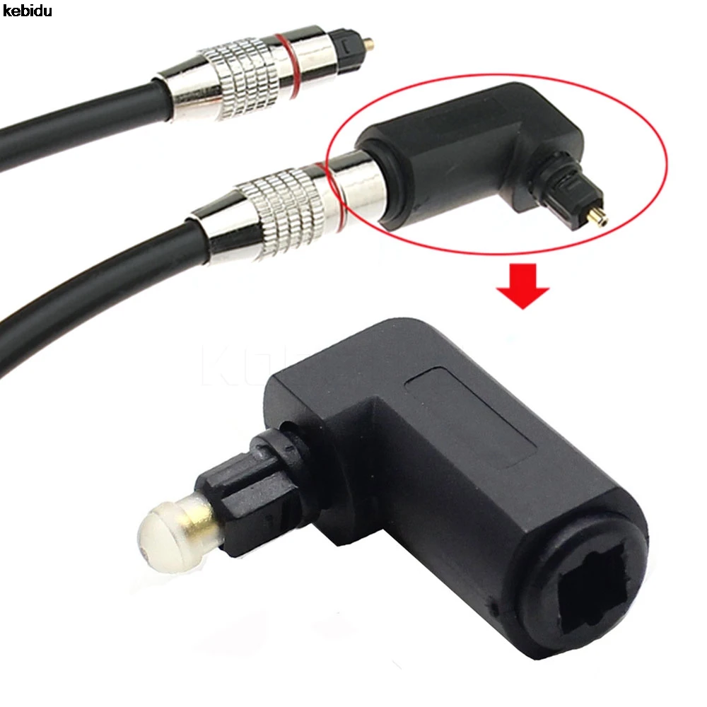 Hot side port 90 Degree Right Angle TOSLINK Digital Audio Adapter PC TV ...