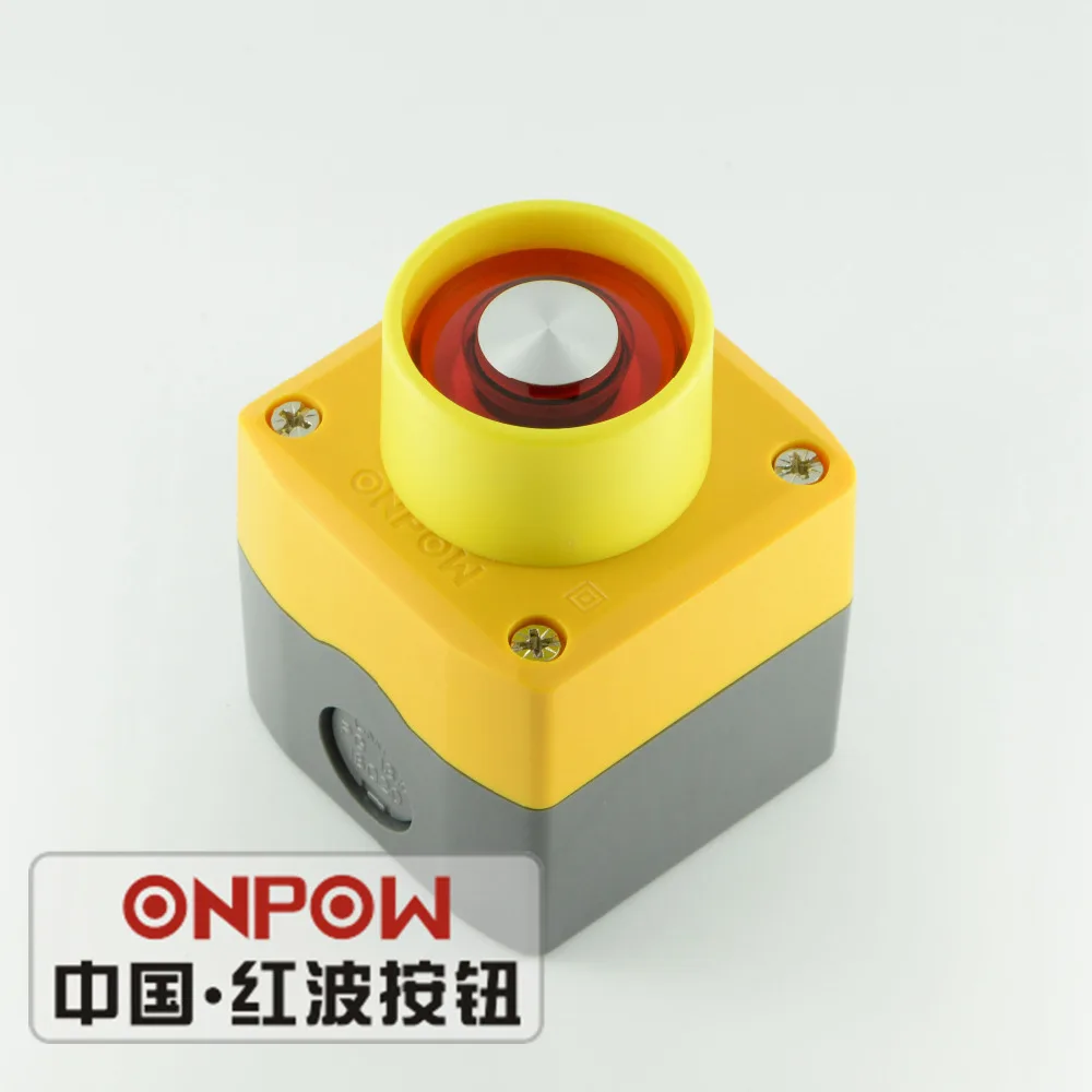 ONPOW 500V 10A 1NO1NC Momentary Mushroom Pushbutton Switch Station Box ...