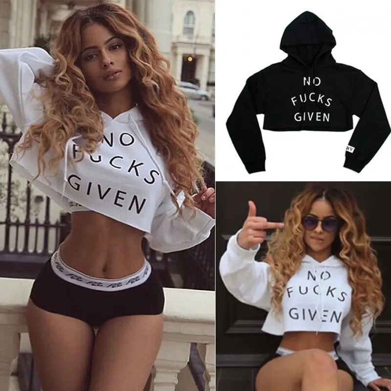 Buy New 2016 Womens Long Sleeve Crop Top Pullover