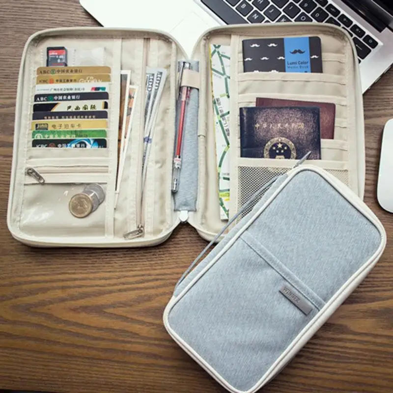 Travel Passport Package Wallet Multi-functional Documents Bag Storage ...
