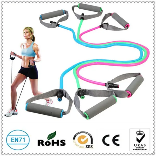 6*9*1200mm 15Pcs/Lot Latex Fitness Bands Tube Workout Exercise Rubber ...