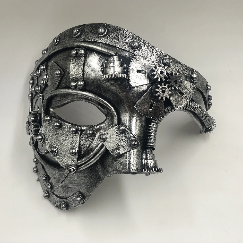 Steampunk Phantom Masquerade Half Face Costume Mask - AllCosplay.com