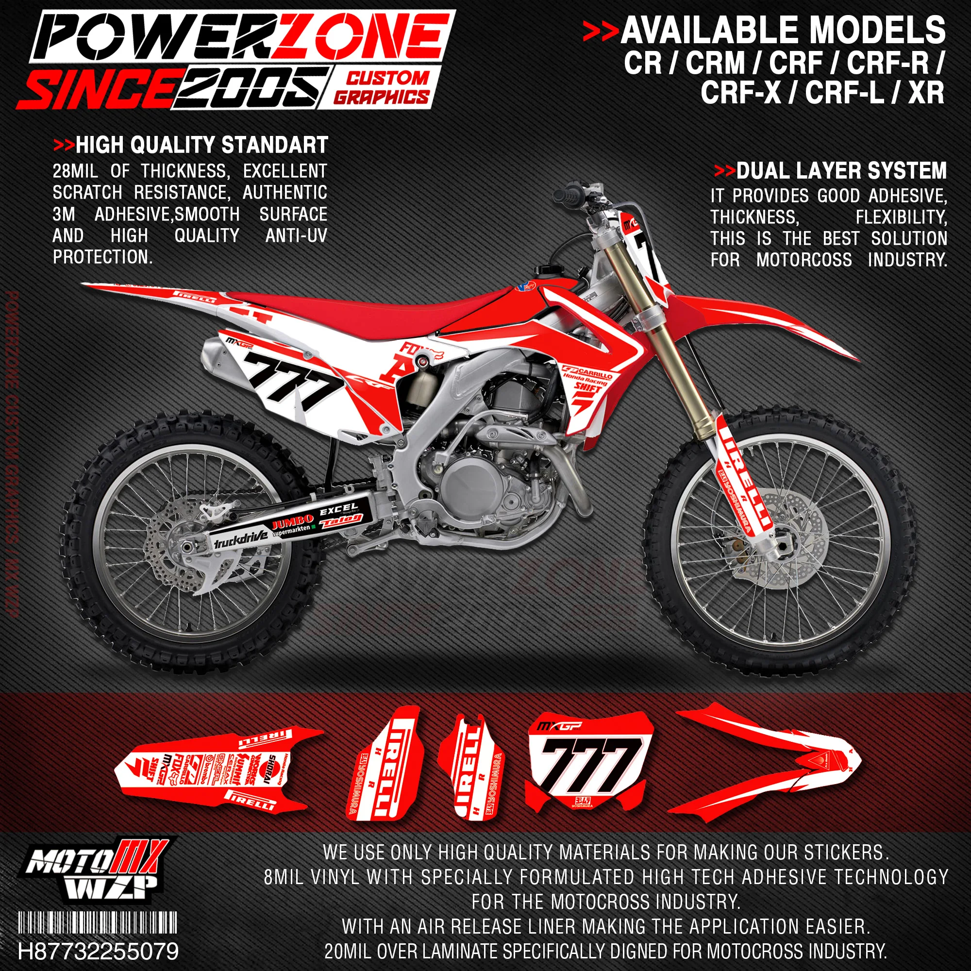 Powerzone Custom Team Graphics Backgrounds Decals 3m Stickers Kit For ...