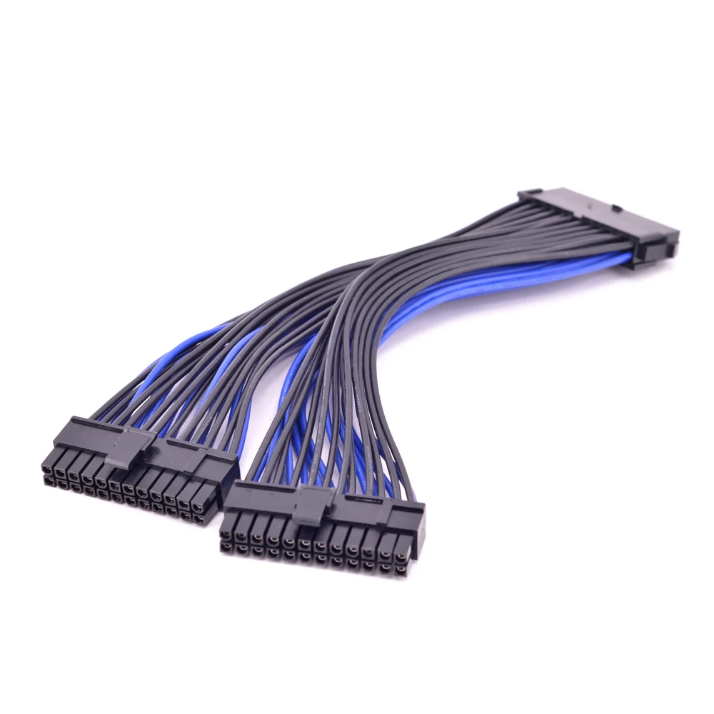 24Pin ATX 1 to 2 Power Supply Extension Cable 24P PSU Power Port ...