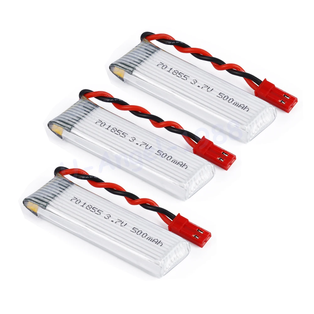 3pcs/lot 3.7V 500mAh 25C Lipo Battery Rechargeable Model 701855 For FPV ...