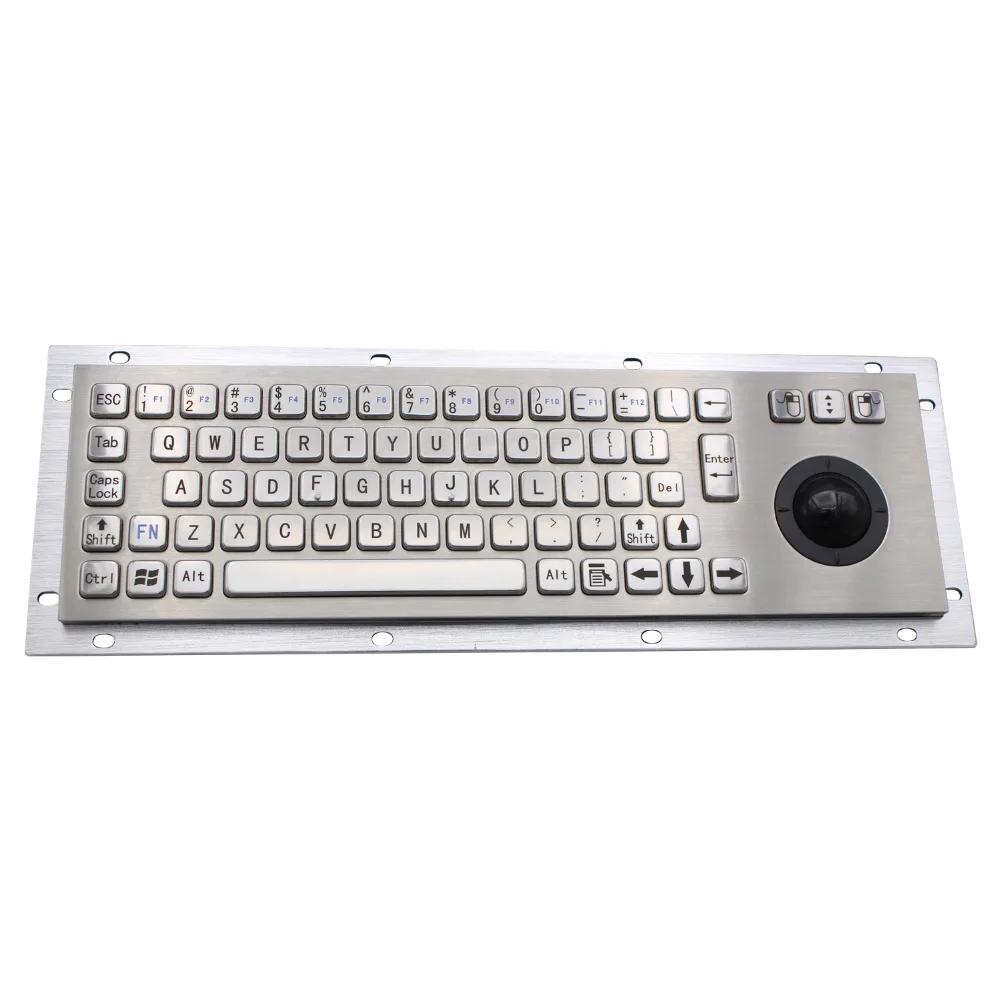 Stainless Steel Industrial Metal Keyboard With Trackball 36mm ...