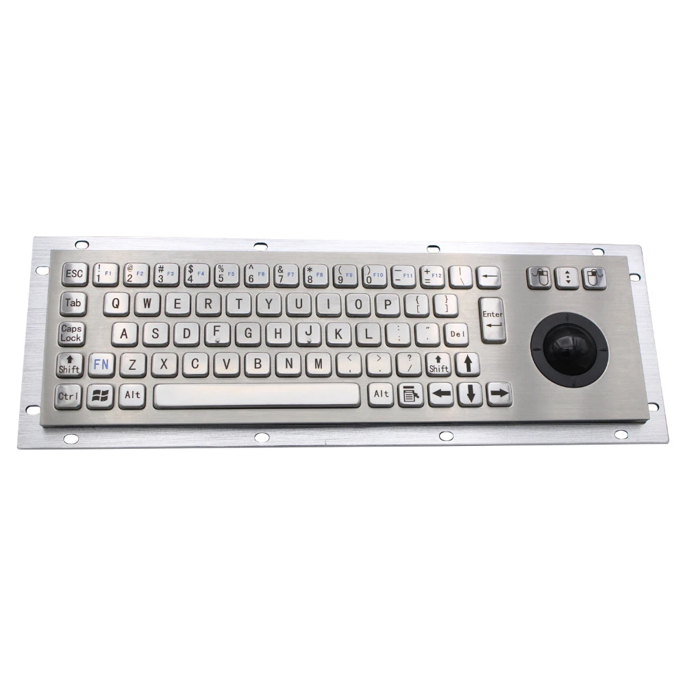 Stainless Steel Industrial Metal Keyboard With Trackball 36mm ...