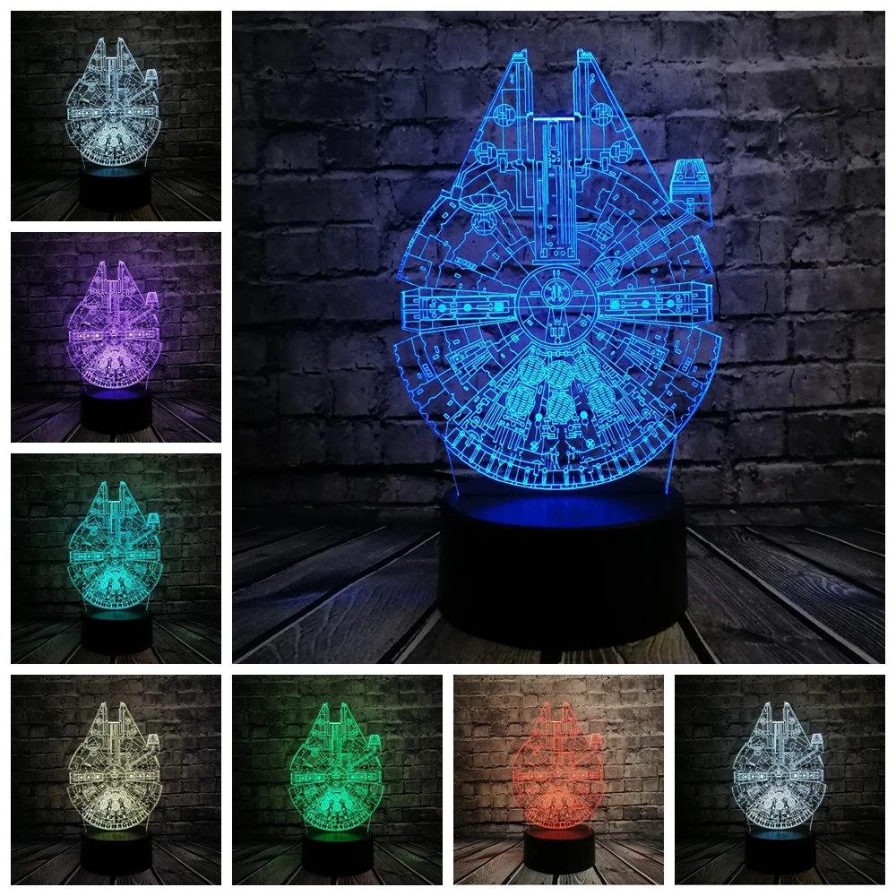 Aliexpress.com : Buy Star Wars Millennium Falcon 3D LED Lamp Cool Boy ...