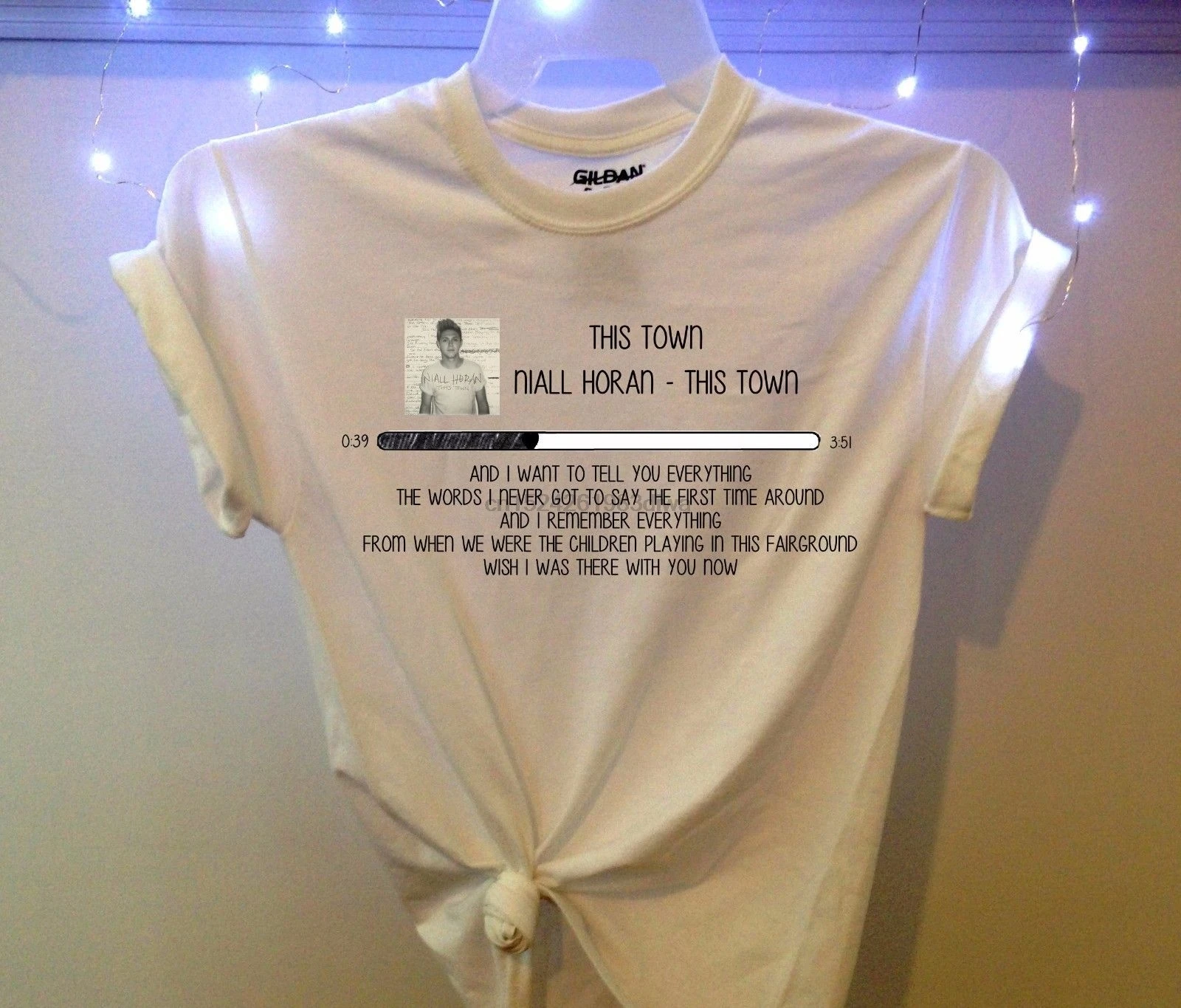 NIALL HORAN THIS TOWN Lyrics T SHIRT CUTE FASHION CLOTHING 1D One ...