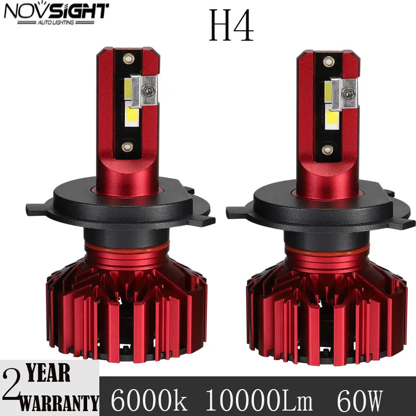 NOVSIGHT Car Headlight Bulbs 2 Pcs Led H4 60W 10000lm Auto Headlamp 6000K Light for Auto Led ...