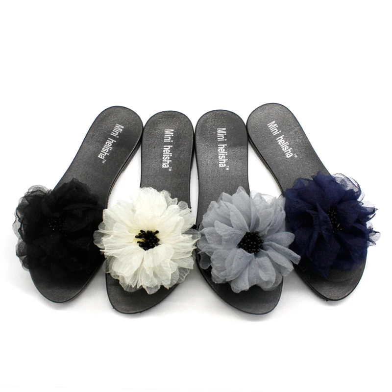 Mini Helisha suela plana playa PCU flores sólido mujeres deslizador ...