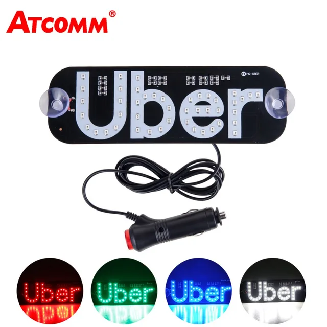 ATcomm 1Pcs Uber LED Sign Panel Light 12V Cab LED Uber Indicator Lamp ...