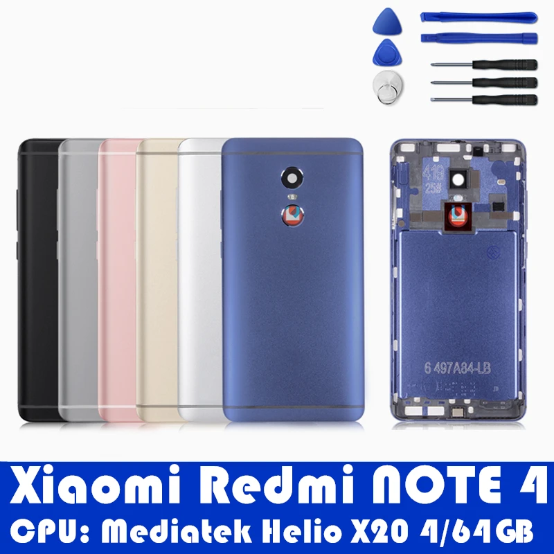 Original For Xiaomi Redmi Note 4 Mediatek Rear Housing Metal Back Cover ...