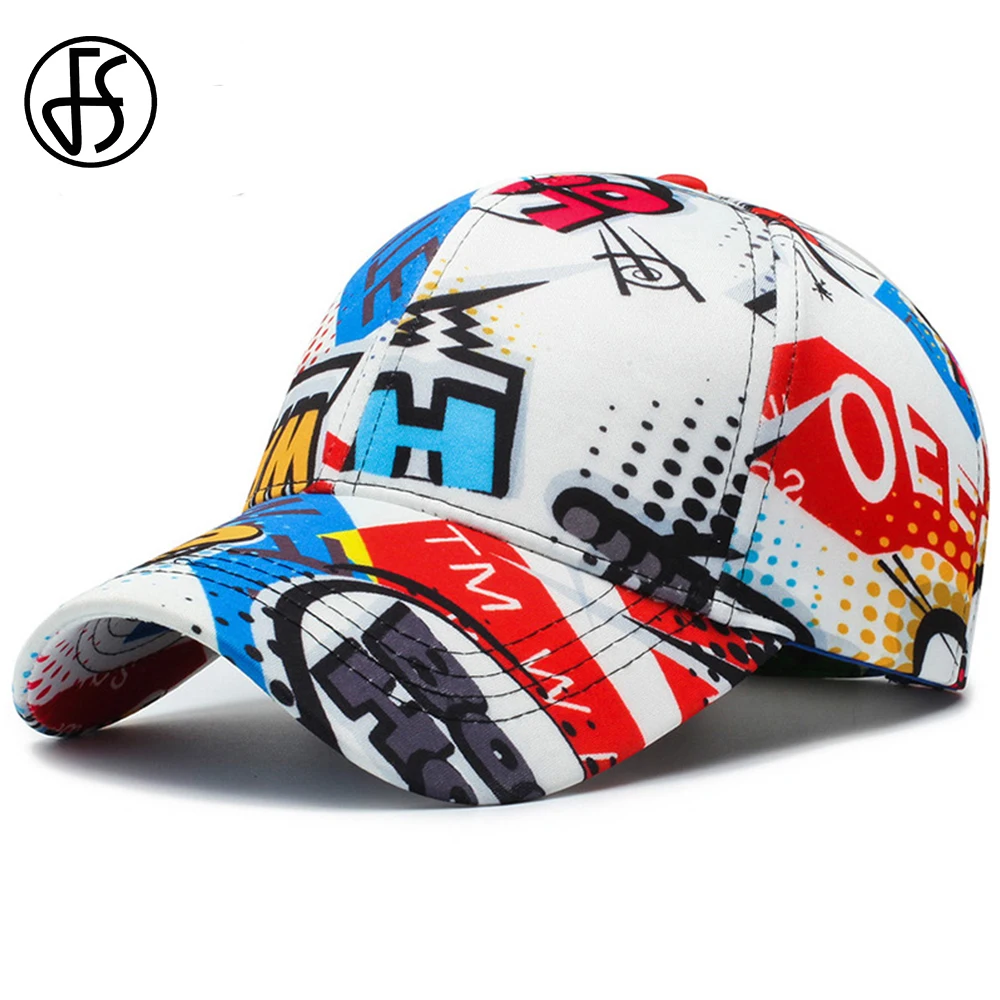 FS-White-Street-Graffiti-Hip-Hop-Baseball-Caps-For-Men-Luxury-Women-Hat ...