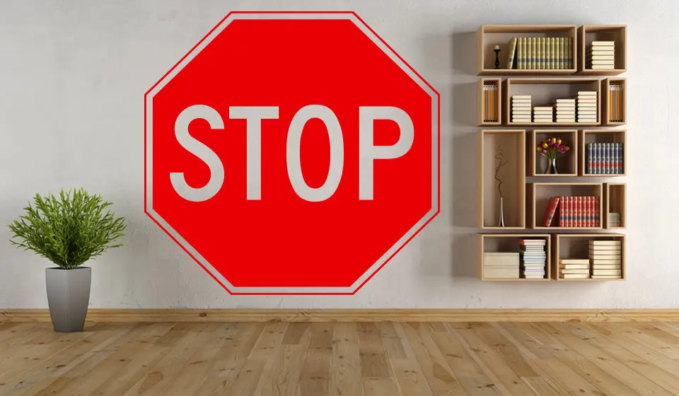 Creative Stop Sign Wall Decal Livingroom Traffic Signs Wall Stickers ...