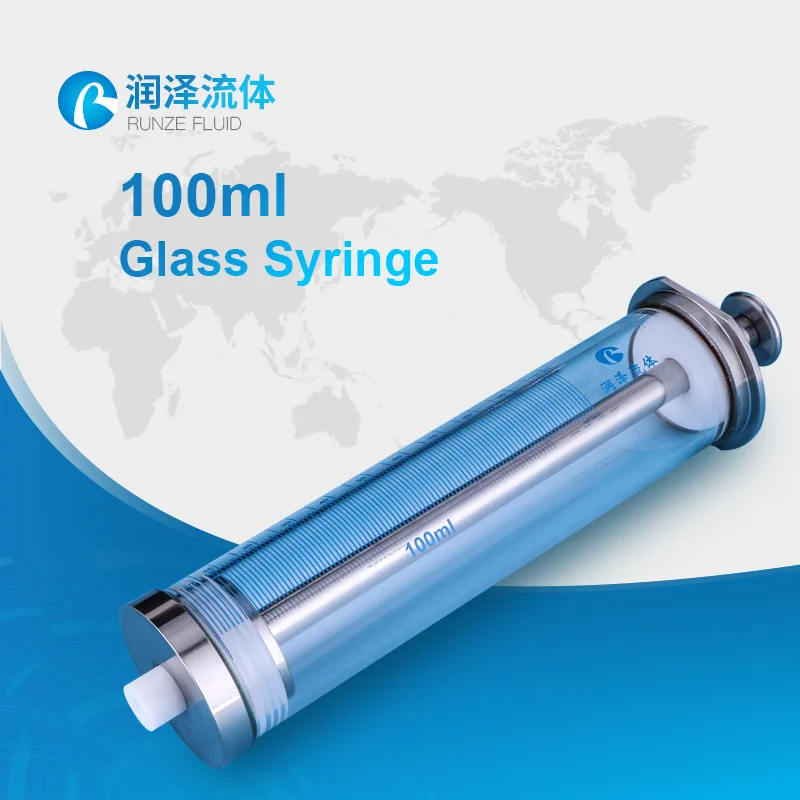 100cc 100ml Glass Syringe Gas Injector Syringe - Instrument Parts ...