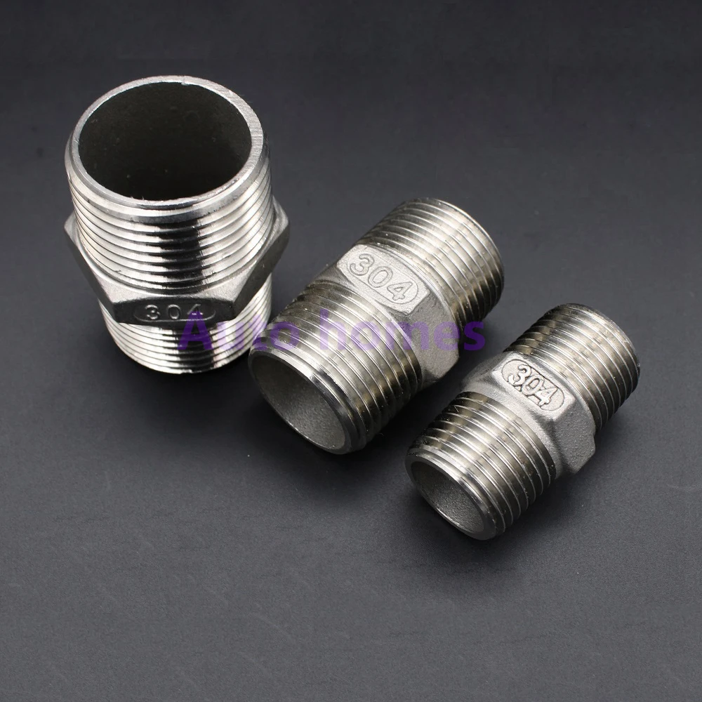 10pcs-lot-304-Stainless-Steel-Hex-Double-Male-Joint-Pneumatic-Pipe ...