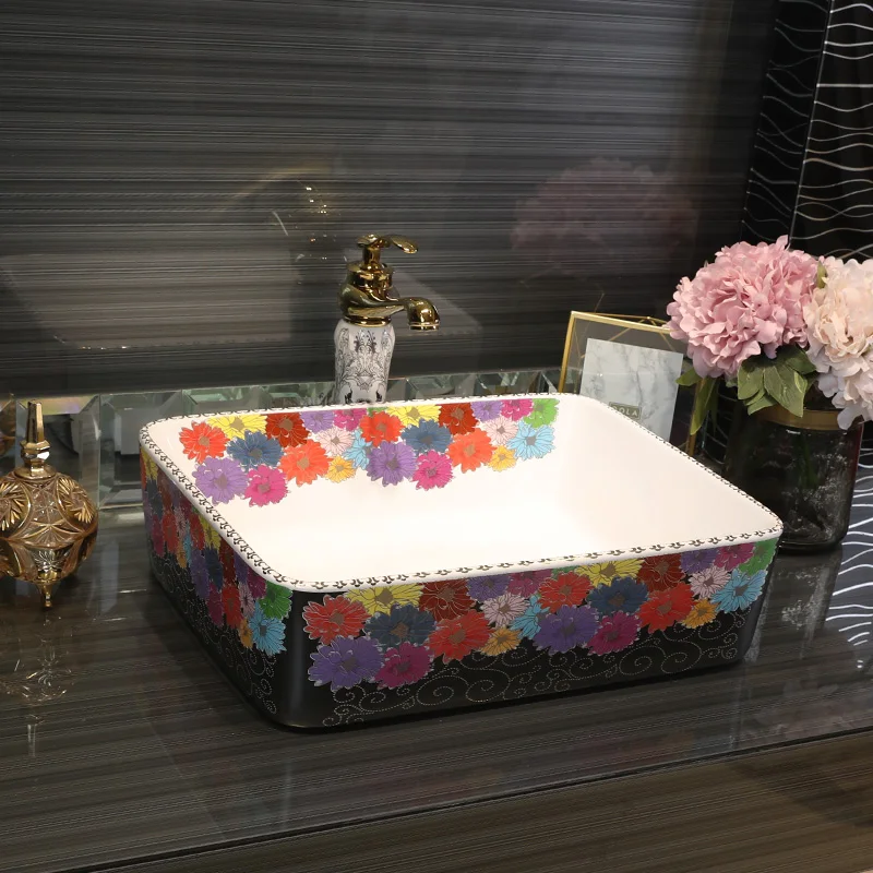 China Artistic Handmade porcelain art Lavobo Countertop wash basin ...
