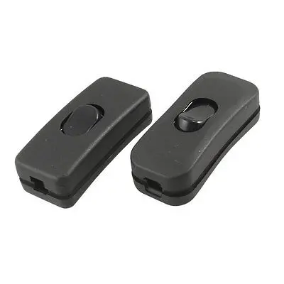 2 Pcs AC 250V 2A Rectangle Shaped Black ON/OFF Button Switch for Room ...