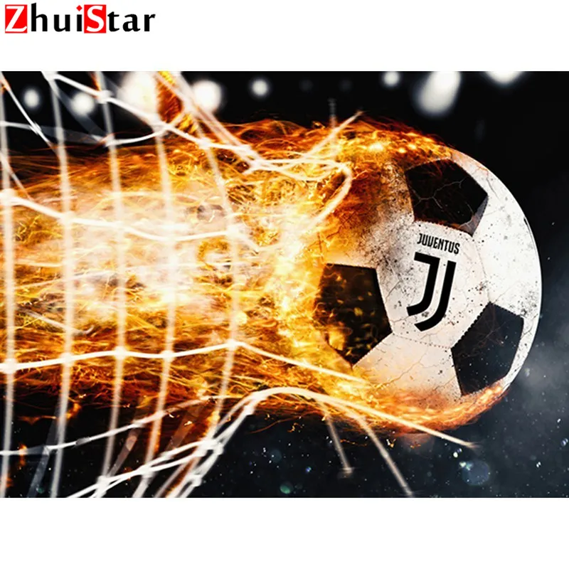 5D Diamond painting football diamond embroidery cartoon cross stitch ...