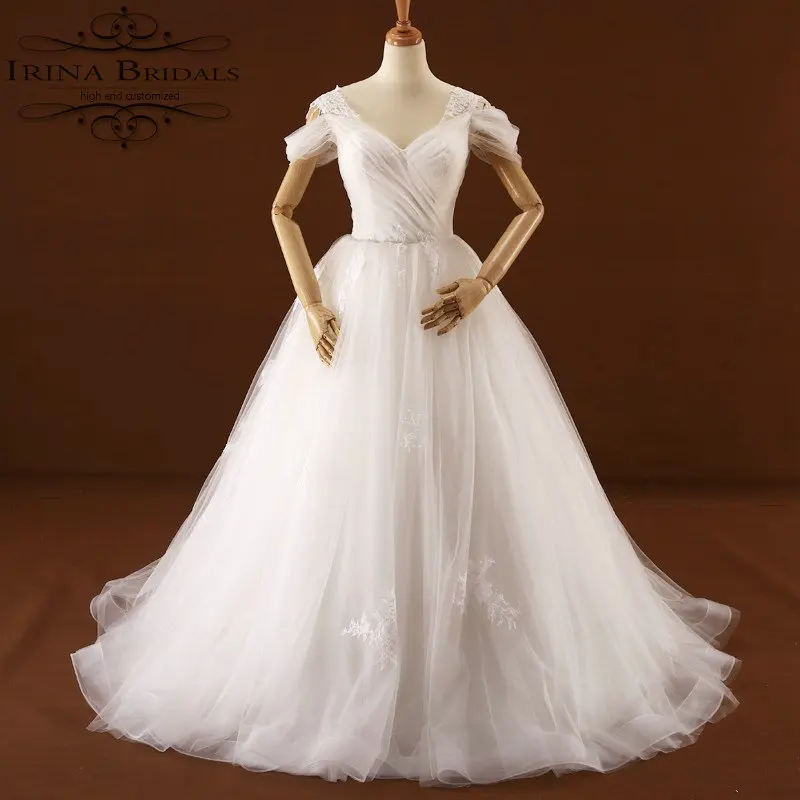 robe de mariage 2019 Cap Sleeve Pleat Open Back Wedding Dress|Wedding ...