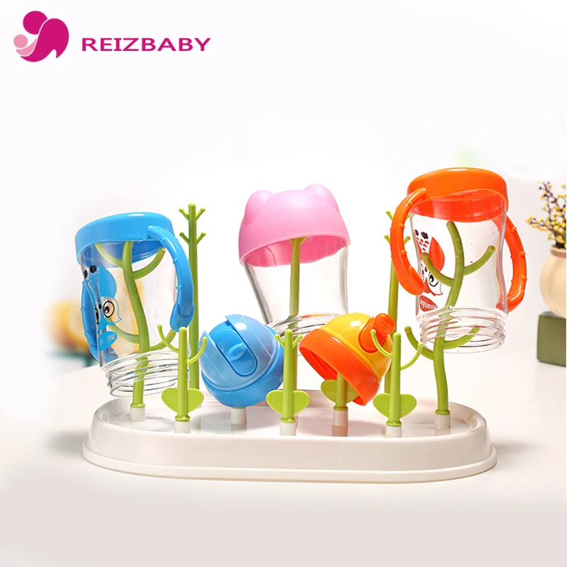 REIZBABY Baby Feeding Bottle Drying Rack Cleaning Dryer Removable Tree ...