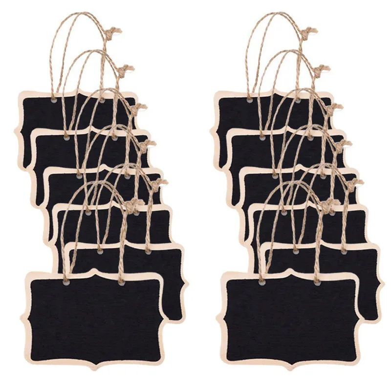 12Pcs Mini Blackboard Chalkboard Wooden Message Sign with Stand Small ...