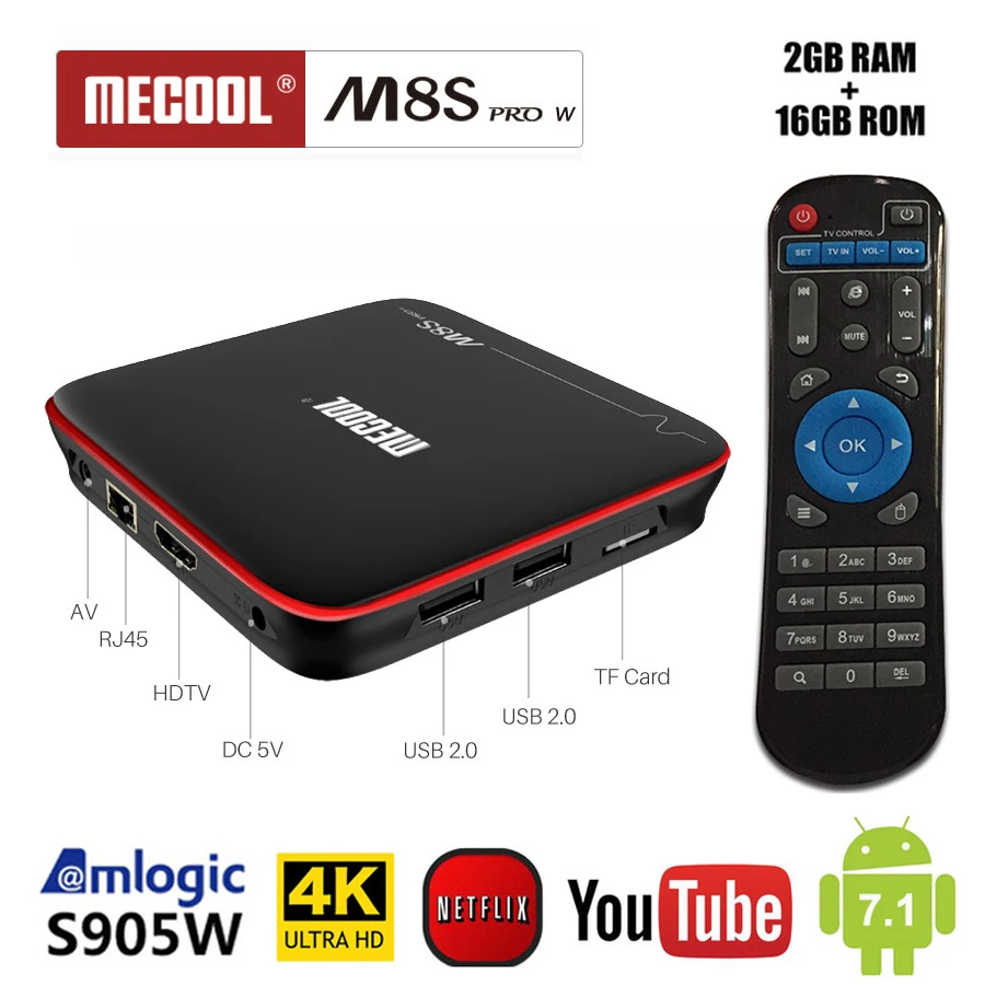 Купить Mecool M8S PRO W ТВ box Smart ТВ Box для Android 7,1 2 GB 16 GB ...