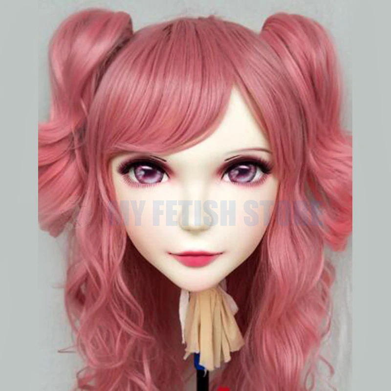 (Mei 04)Female Sweet Girl Resin Half Head Kigurumi Mask With BJD Eyes ...