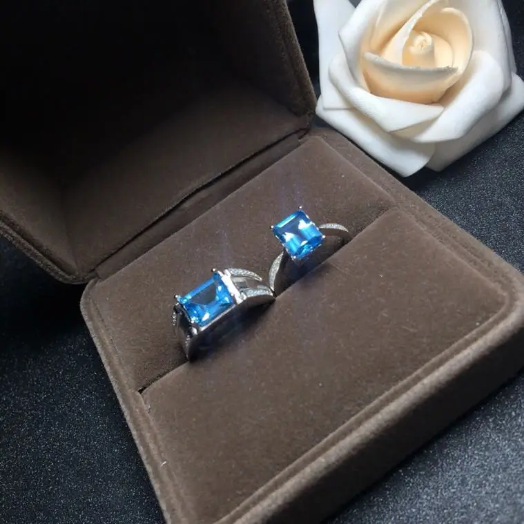 Лучший подарок для ваших парные кольца для влюбленных Натуральный топаз ...