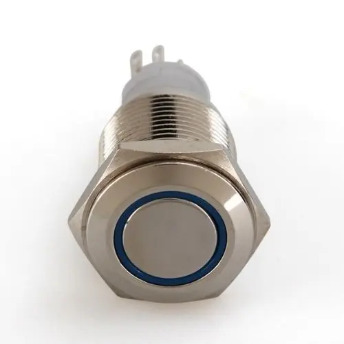 Self locking 16 mm Blue LED Light 12V 3A Angel Eye Metal Switches ...