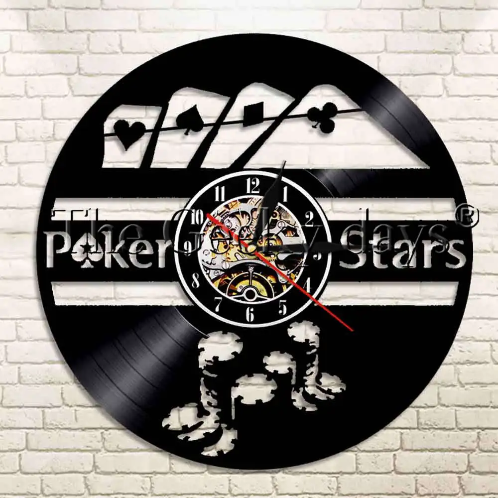 1Piece Poker Stars Playing Card Game Vinyl Record Wall Clock Casino ...