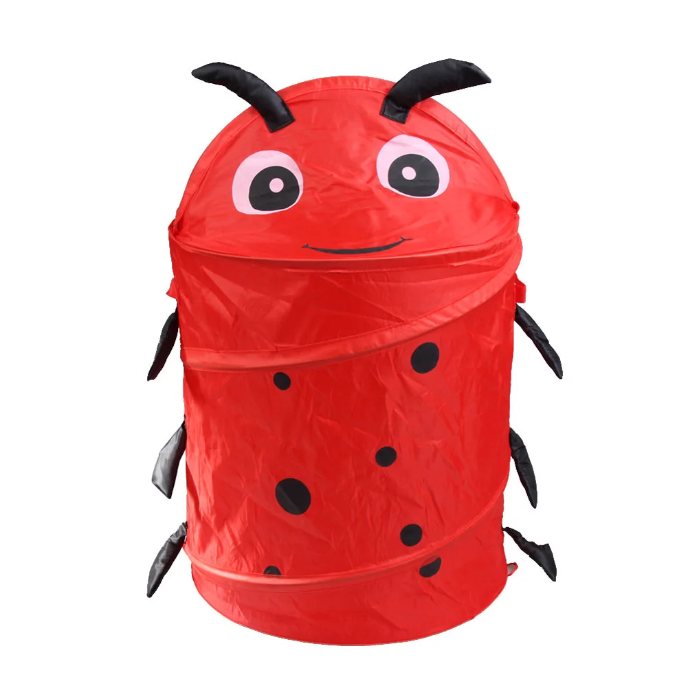 Cute Pop up Folding Storage Bucket Toy Laundry Cylinder Basket Beetle ...