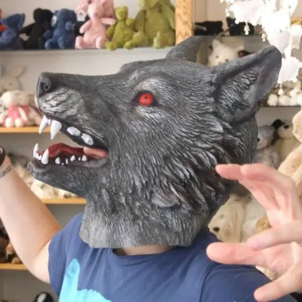 Terror Wolf Full Head Animal Head Mask Latex Wolf Mask for Adult ...