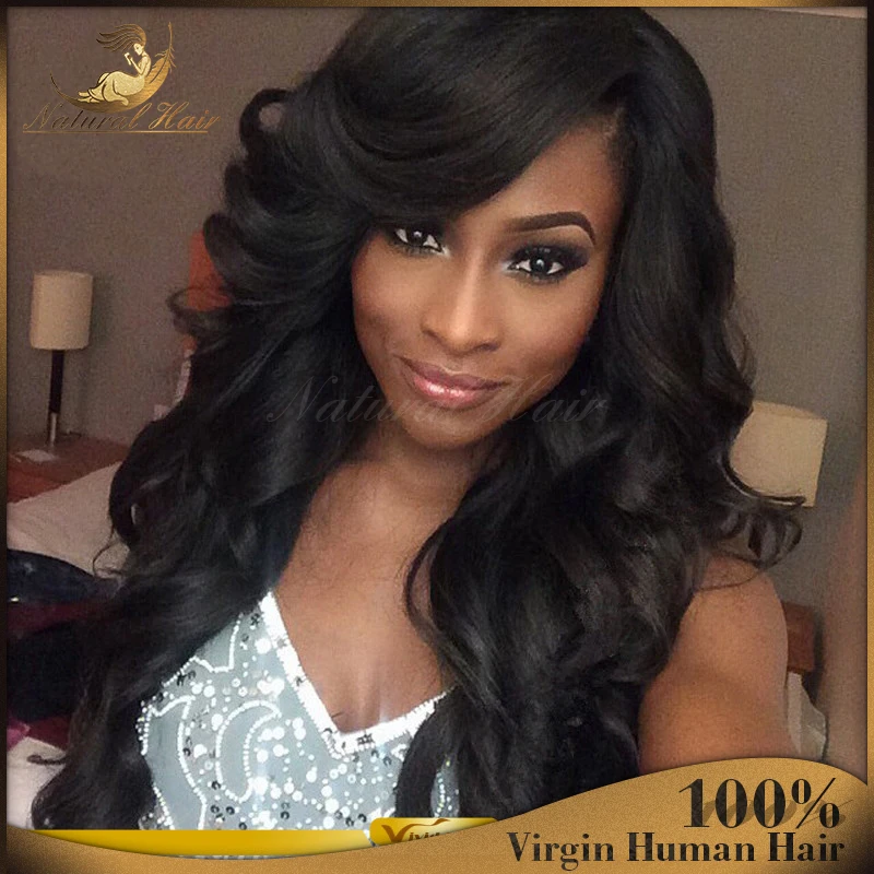 7A Glueless Full Lace perucas de cabelo humano para as mulheres negras ...