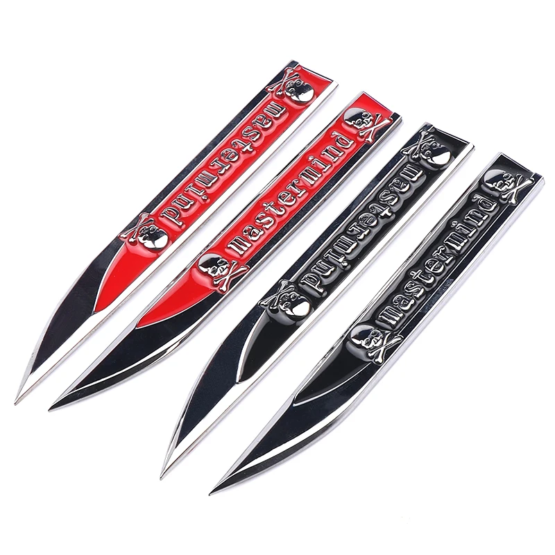 2pcs Metal Evil Skull Logo Car Fender Side Sticker Auto Badge Emblem ...
