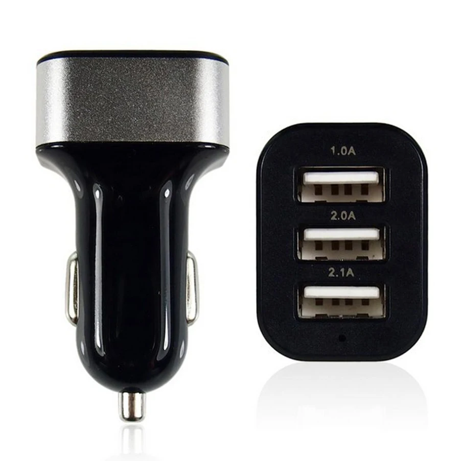 Triple 12v 24v USB Universal Car Charger Adapter 3 Port 2A 2.1A 1A For ...