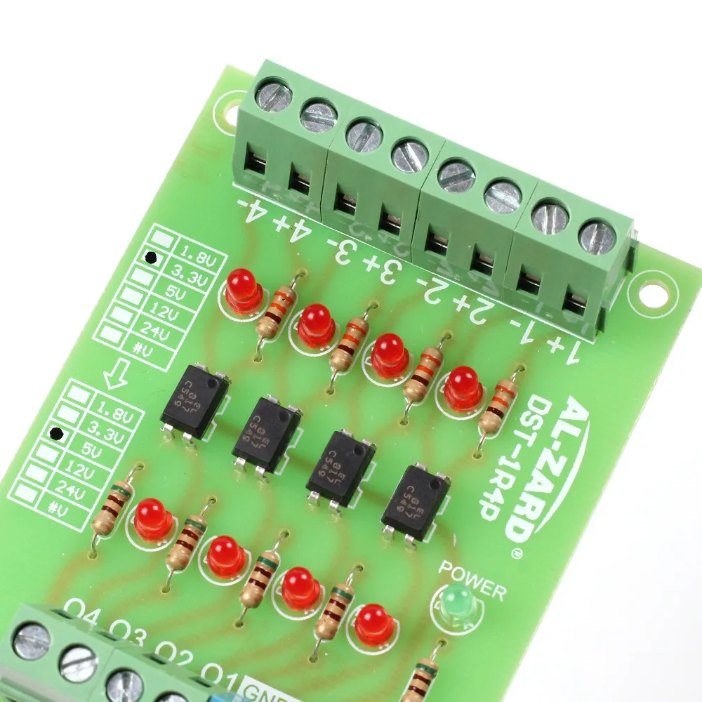 Monday Kids 3.3V to 24V 4 Bit Optocoupler Isolator PLC Signal Level Voltage Converter Board Module