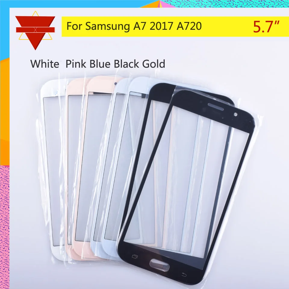 10 шт./лот для Samsung Galaxy A7 A720 A720F SM-A720F сенсорный экран передняя стеклянная панель ...
