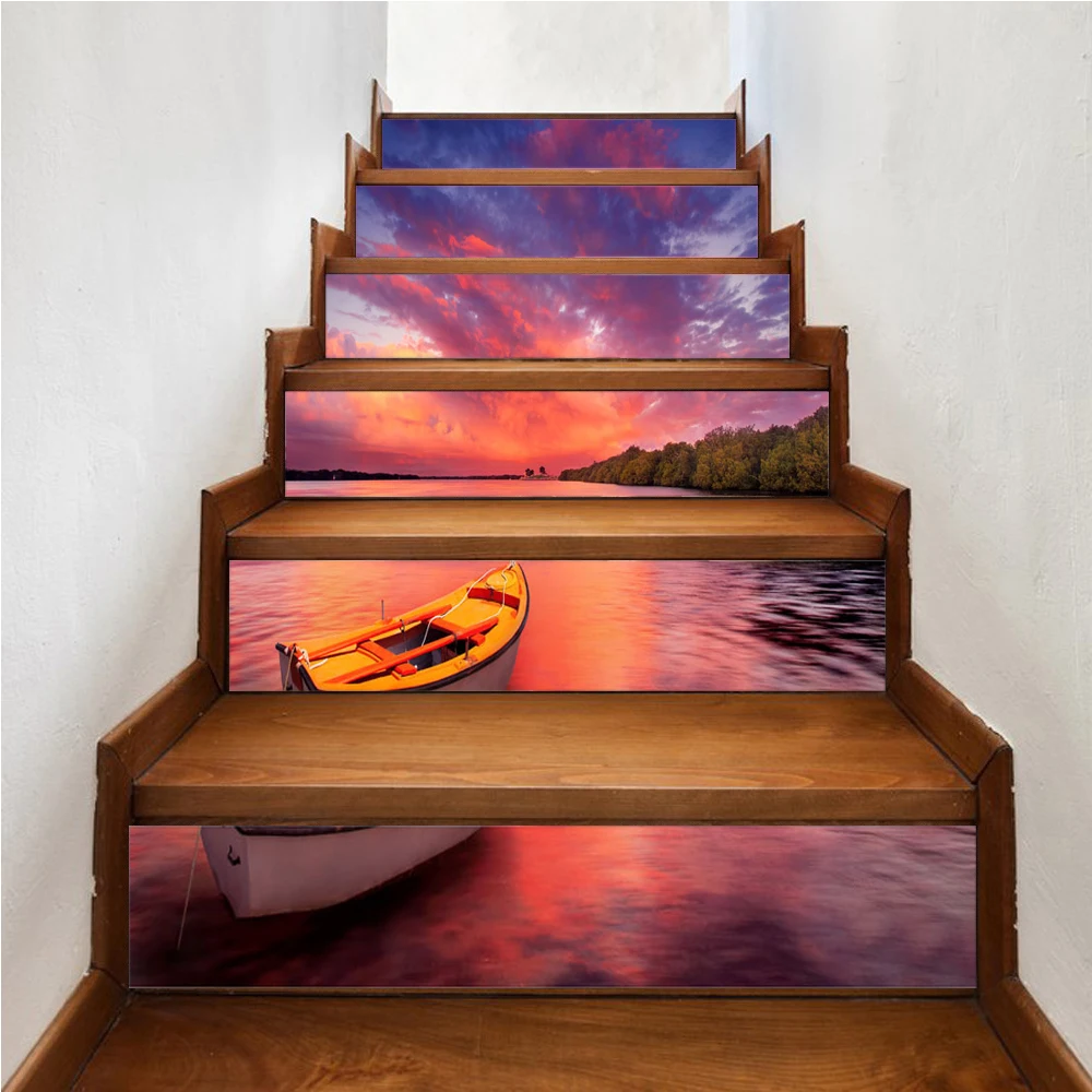 6/13PCS 3d Abstract Vinyl Stairs Sticker Set Decal PVC Self-Adhesive ...
