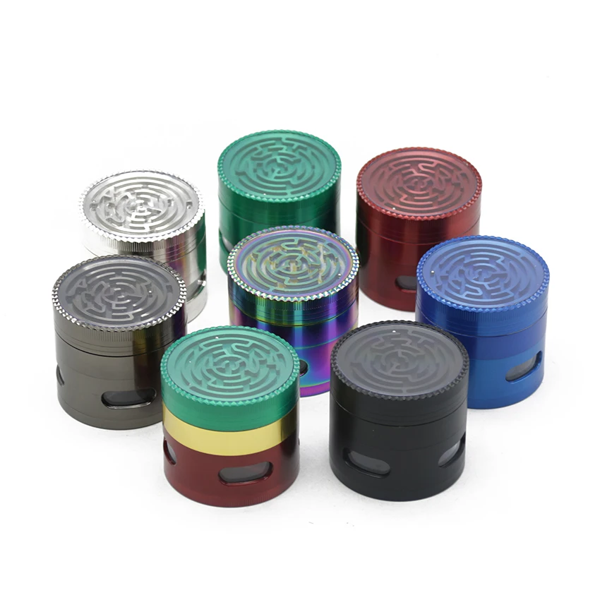 Creative Maze Weed Grinder 2.5 Inch Diameter 4 Layers Metal Hand ...
