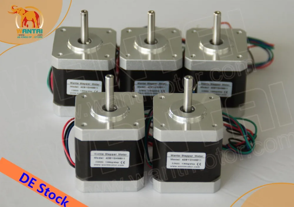 5PCS-Wantai-4-lead-Nema-17-Stepper-stepping-Motor-42BYGHW609-56oz-in ...