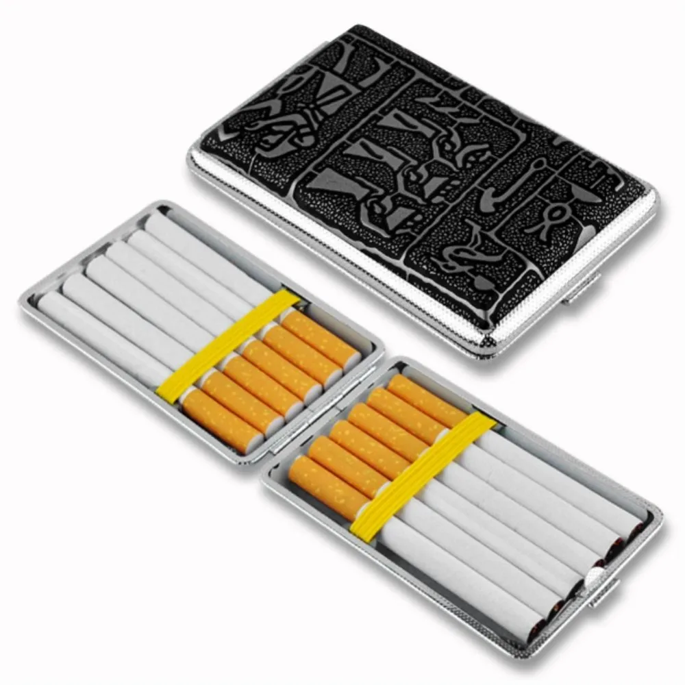 PU Cigarette Case Box Hold 12 14 16 18 20PCS Alloy Metal Holder Cigars ...