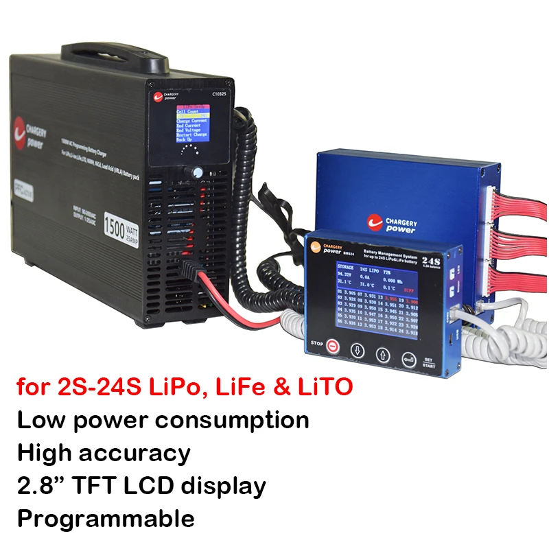 2S-24S Lithium LiPo Lifepo4 LTO BMS Smart 1.2A Balance Display 1500W ...