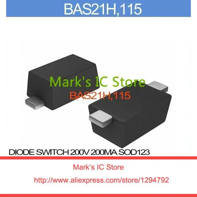 BAS21H,115 DIODE SWITCH 200V 200MA SOD123 BAS21H,1 21H,1 BAS21H 21H,11 ...